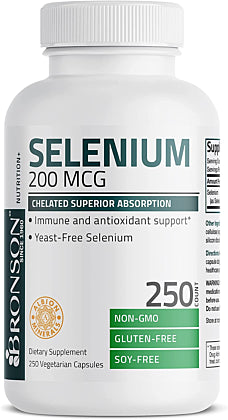 Bronson - Selenium - 200 mcg - 250 Vegetarian Capsules – NuHealth LifeStyle
